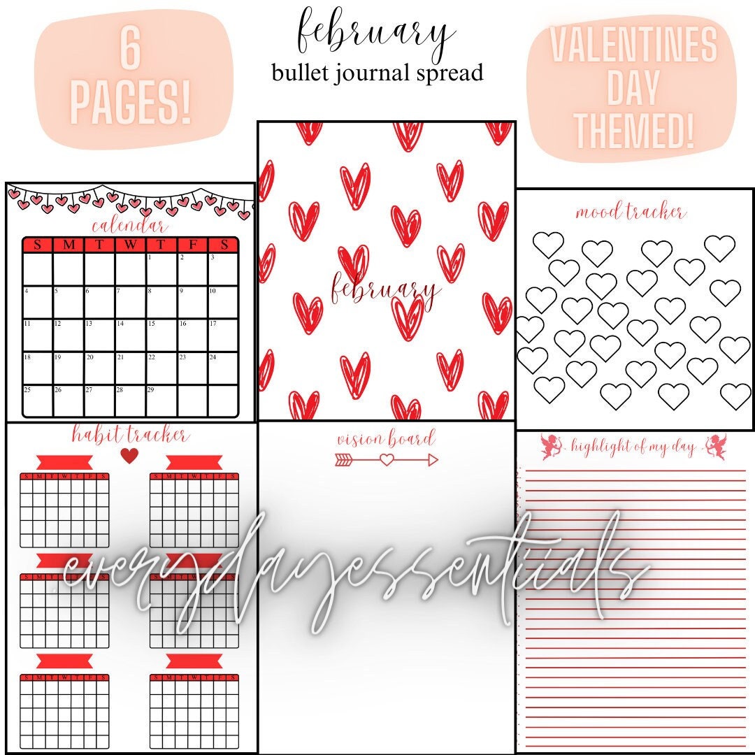 February 2024 Spread Digital Bullet Journal - Etsy Canada