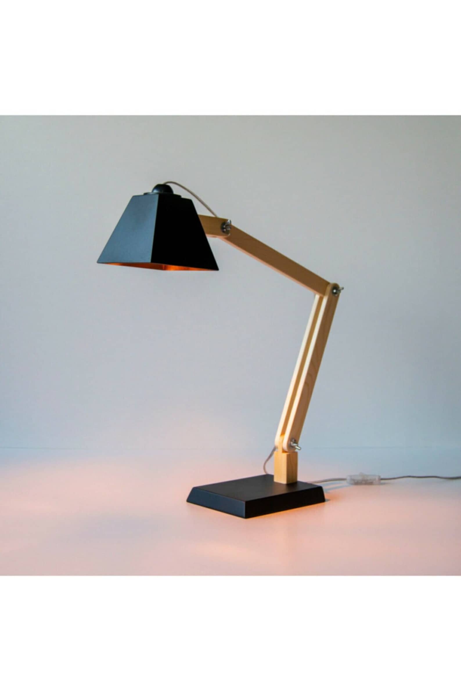 Wooden Adjustable Desk Lamp - Desktop Lamp - Etsy