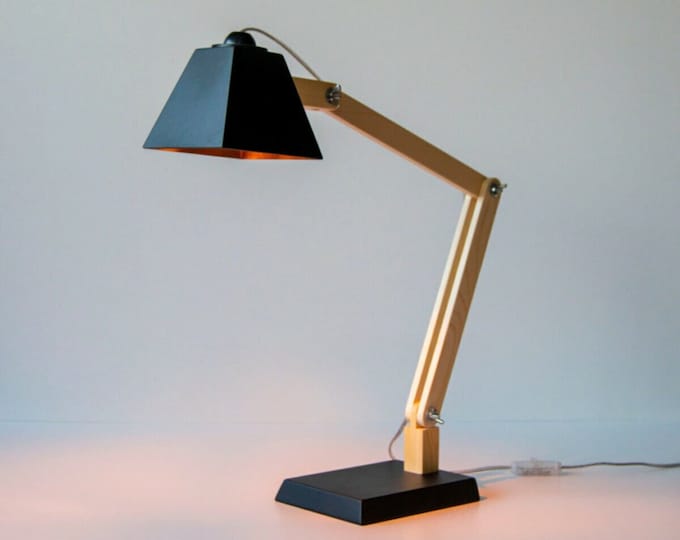 Wooden Adjustable Desk Lamp - Desktop Lamp - Etsy