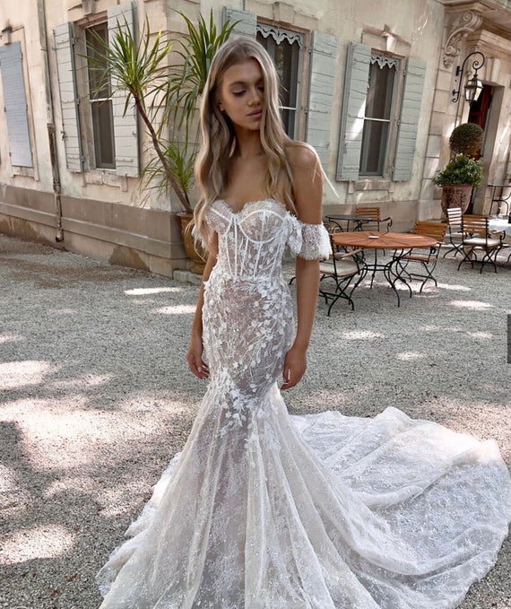 Strapless Corset Lace Wedding Dress