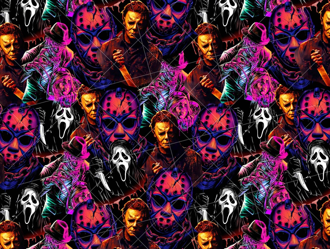 Horror Scarry Face Digital Seamless File, Instant Download. - Etsy