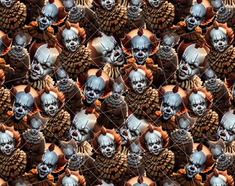 Horror Scream Cartoon Digital Seamless Pattern File, Instant Download ...