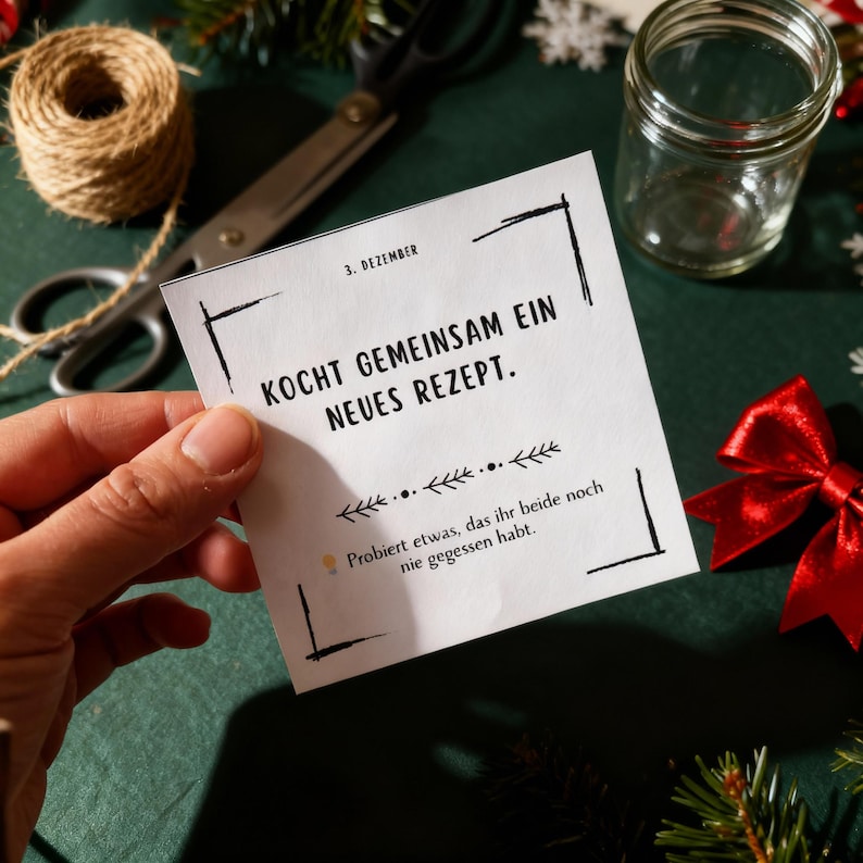 カップル向けDIYアドベントカレンダー - 印刷可能 - 愛情あふれる24のタスク | クリスマスデートのアイデア | デジタルダウンロード ...