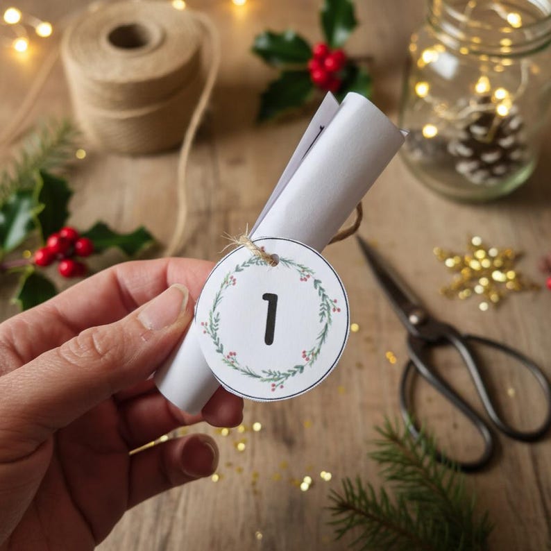 カップル向けDIYアドベントカレンダー - 印刷可能 - 愛情あふれる24のタスク | クリスマスデートのアイデア | デジタルダウンロード ...