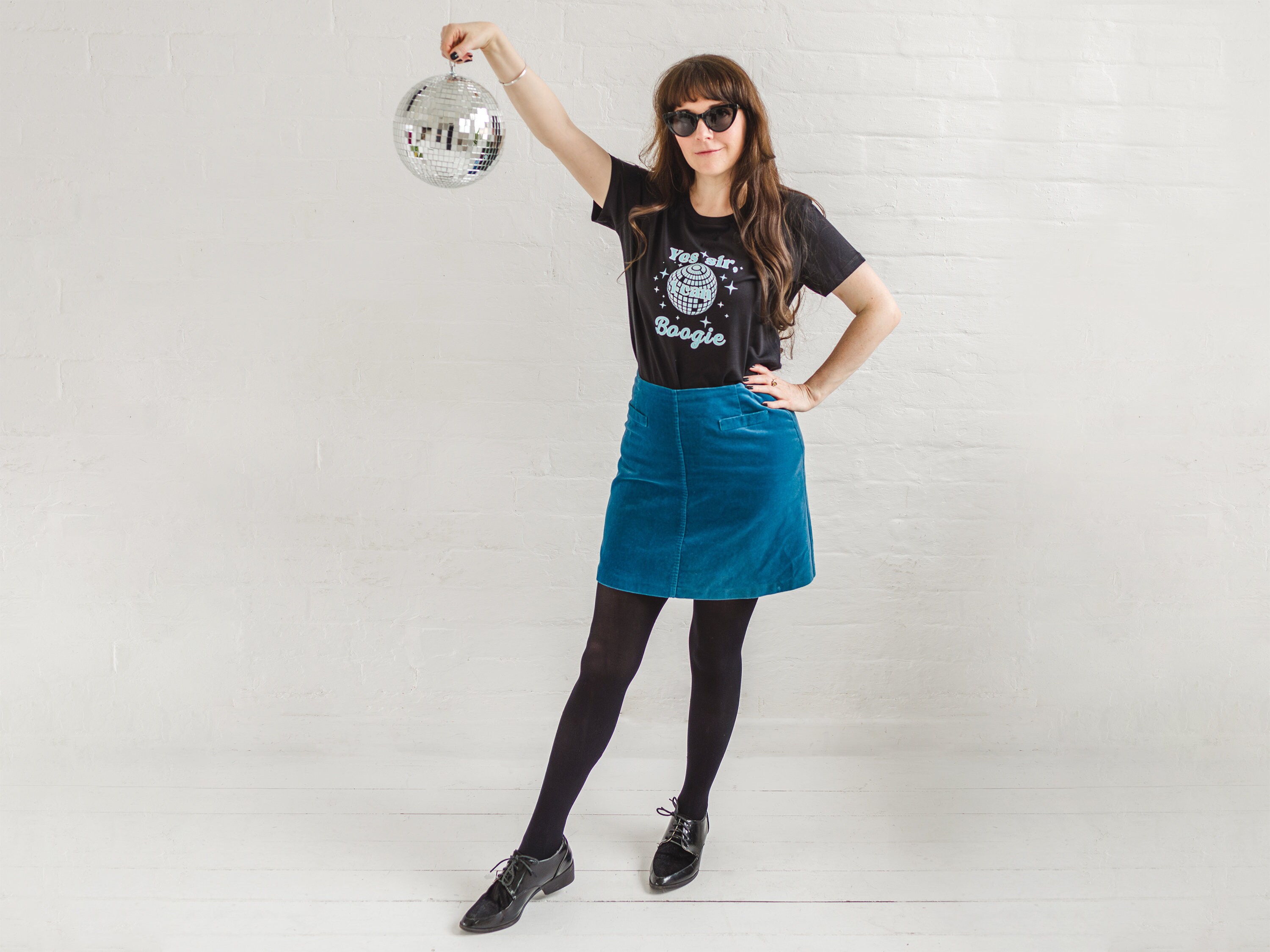 Disco Ball Tshirt "yes Sir, I Can Boogie" 70s Retro Song Lyrics Organic ...