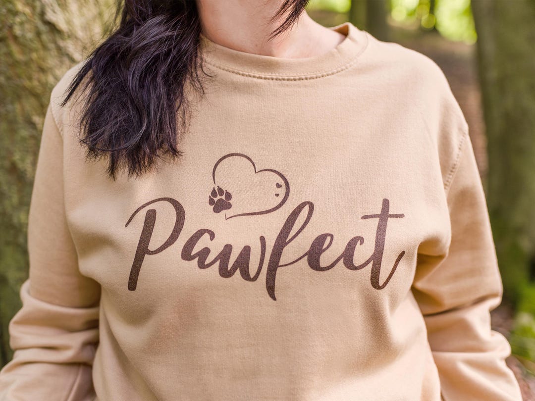 Womens Dog Mum Sweatshirt - Paw Print 'pawfect' Slogan Jumper. Dog ...