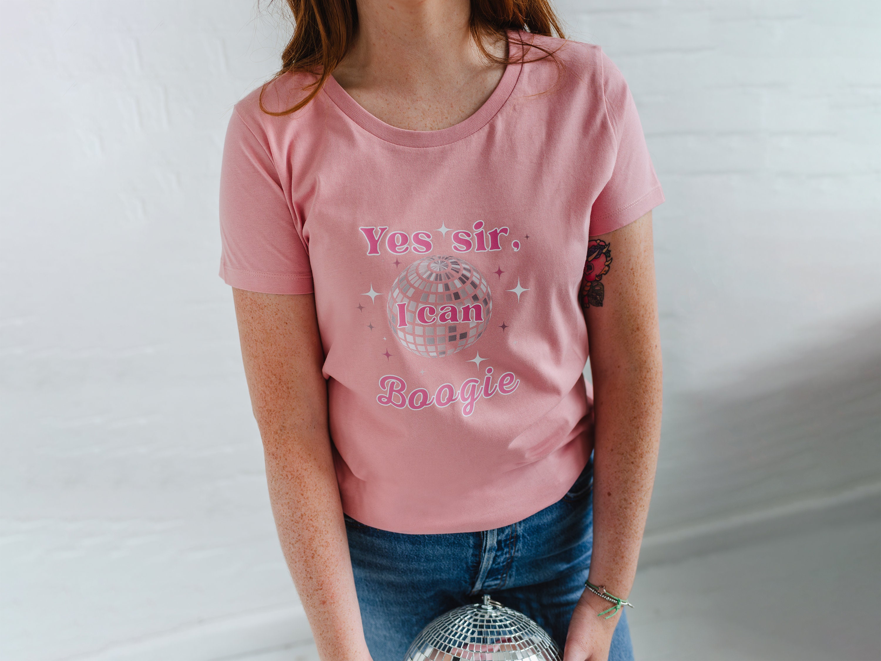 Disco Ball Tshirt "yes Sir, I Can Boogie" 70s Retro Song Lyrics Organic ...