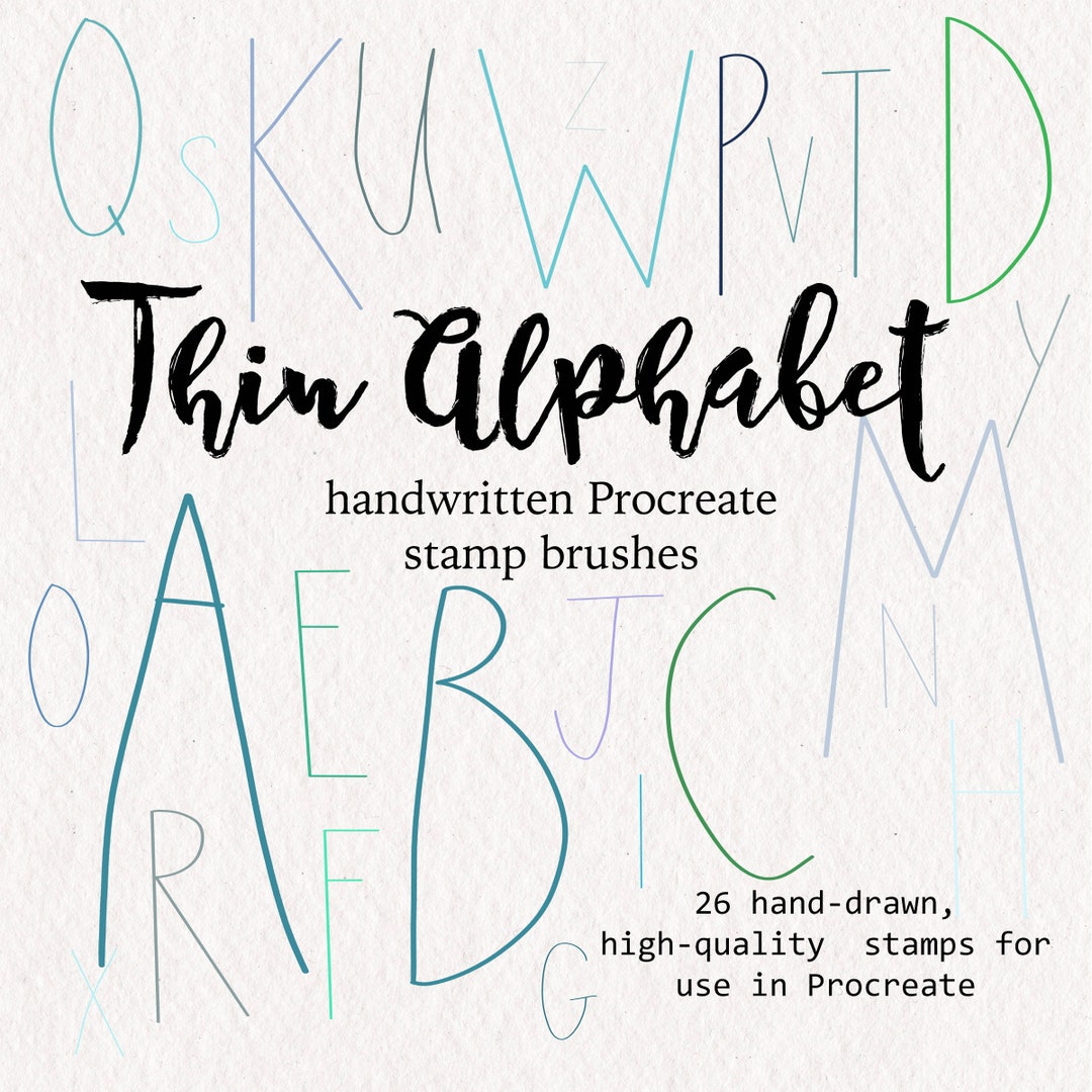Procreate Brush Stamps Alphabet | Brush Set for Procreate Thin ...
