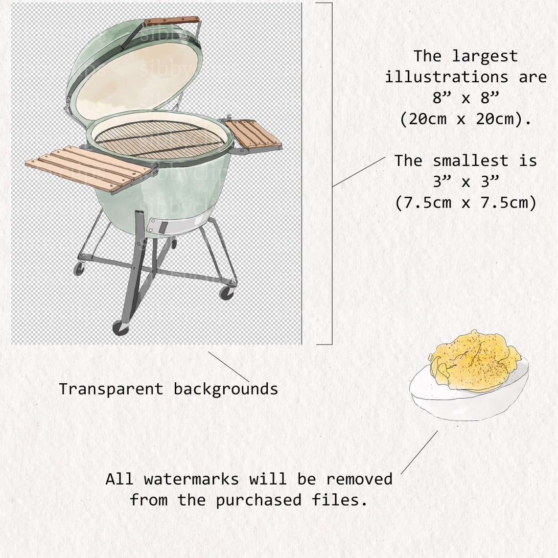 BBQ, Barbecue Cookout Watercolor Clipart - Etsy