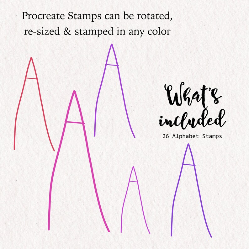Procreate Brush Stamps Alphabet Brush Set for Procreate Thin ...