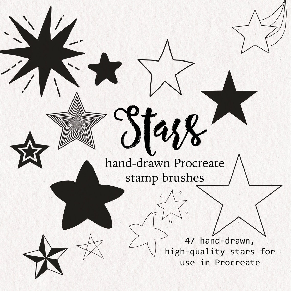 Star Procreate Brush Stamps | 47 Star Brush Set for Procreate - Etsy