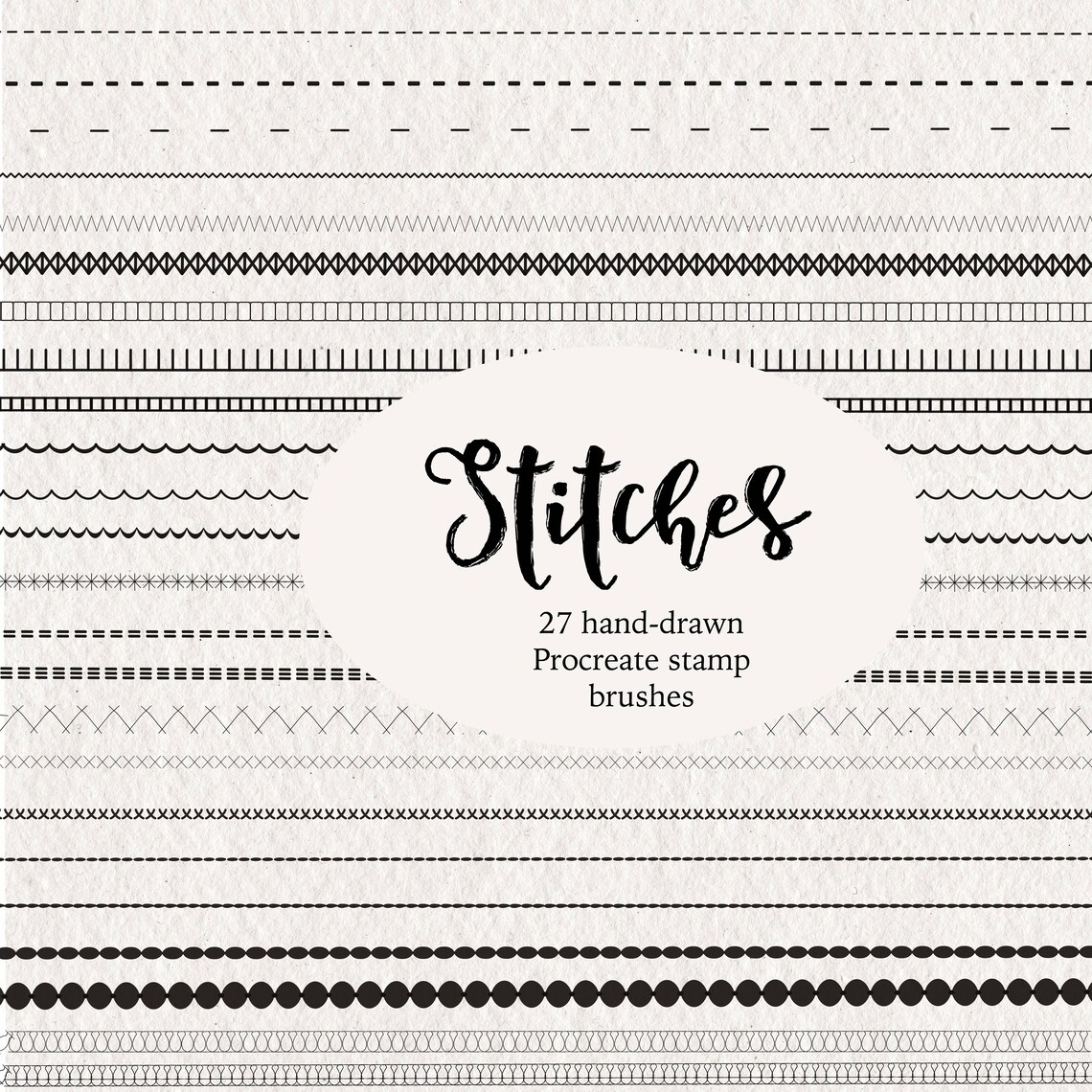 Procreate Brush Stamps Stitches Sewing 27 Piece Brush Set - Etsy