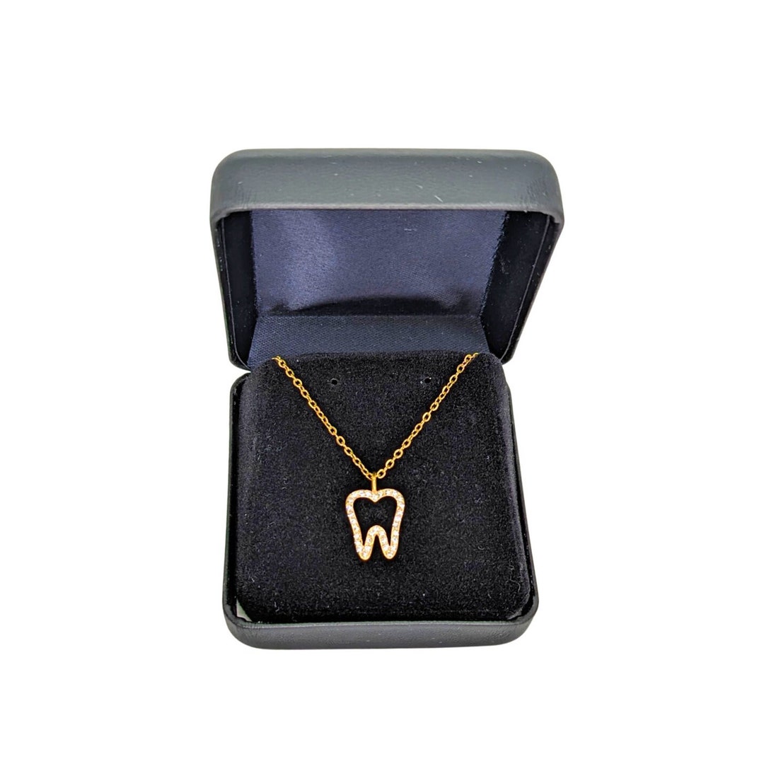 Sparkly Tooth Necklace: Gold Plated Dental Gift - Etsy