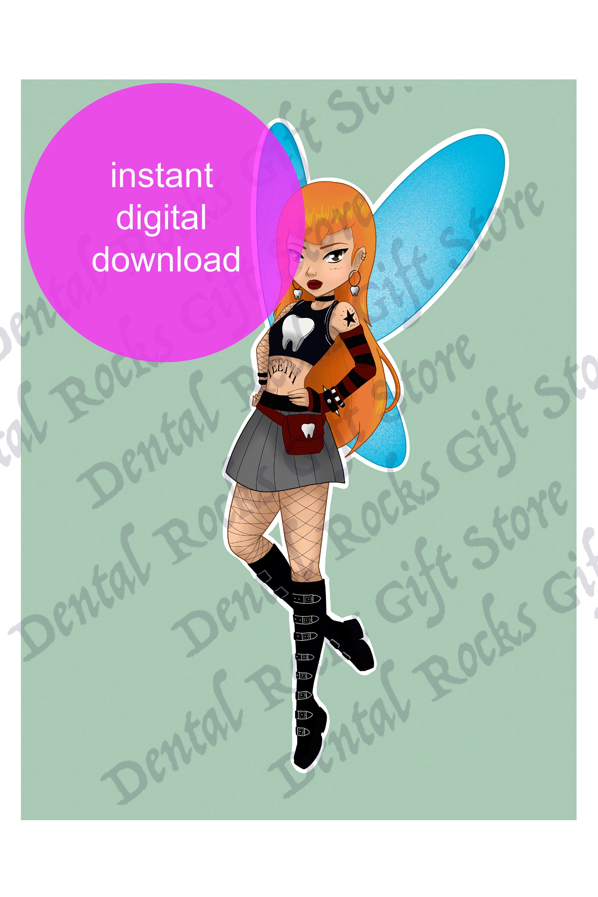 Female Tooth Fairy, Dental Tooth Fairy, DIGITAL DOWNLOAD Print, Digital ...
