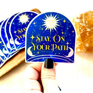 Celestial stay on Your Path Vinyl Holographic Sticker - Etsy