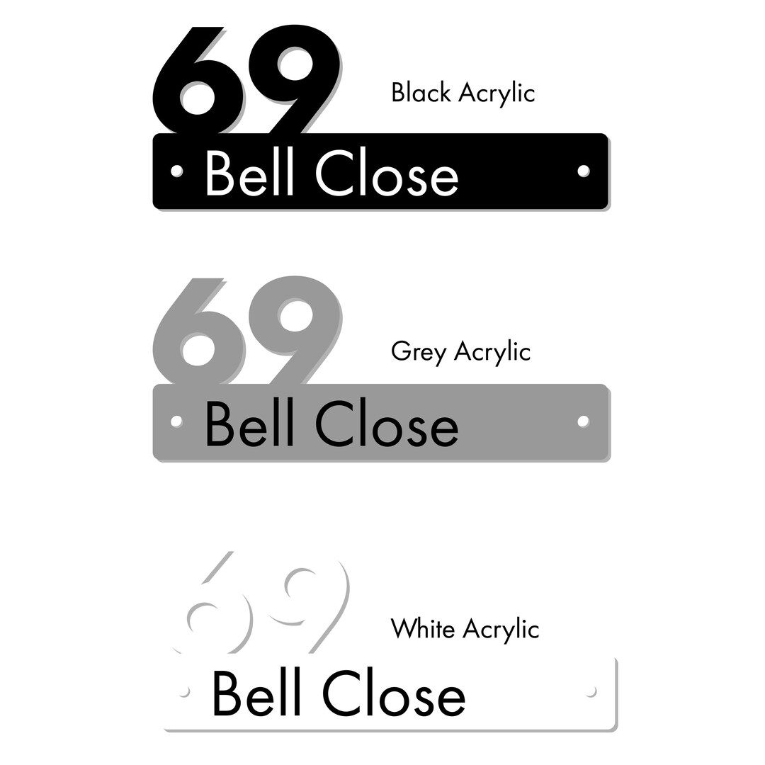 Custom Cut House Number Sign – Modern Acrylic Address Plaque ...