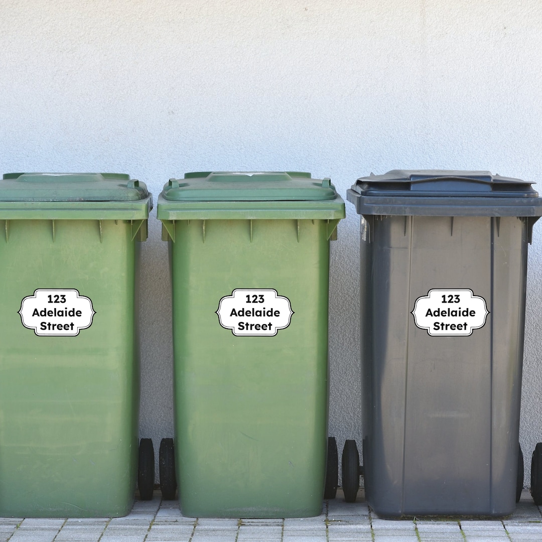 Custom Wheelie Bin Stickers: Personalised House Name & Number Decals ...
