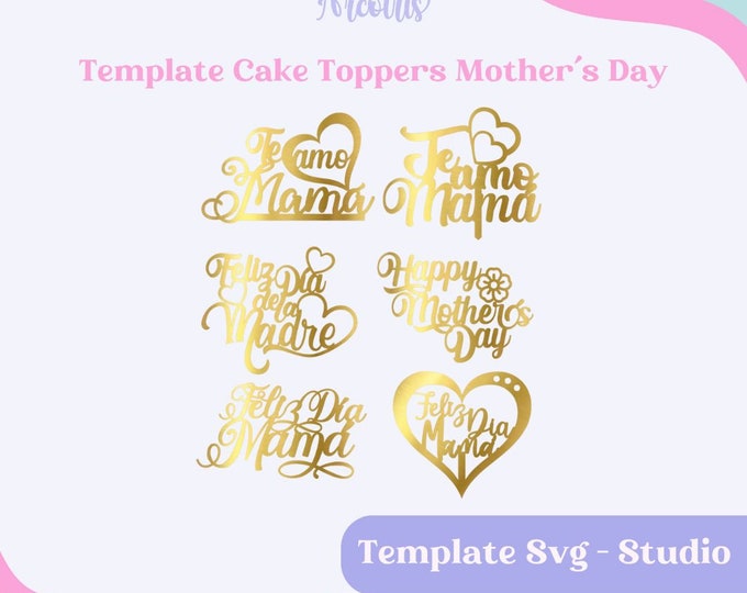 Mom Cake Toppers Cutting File for Silhouette and Cricut. Svg - Studio ...