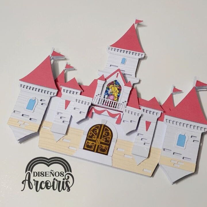 Princess Peach Castle Cake Topper Template Cutting File in Studio and ...