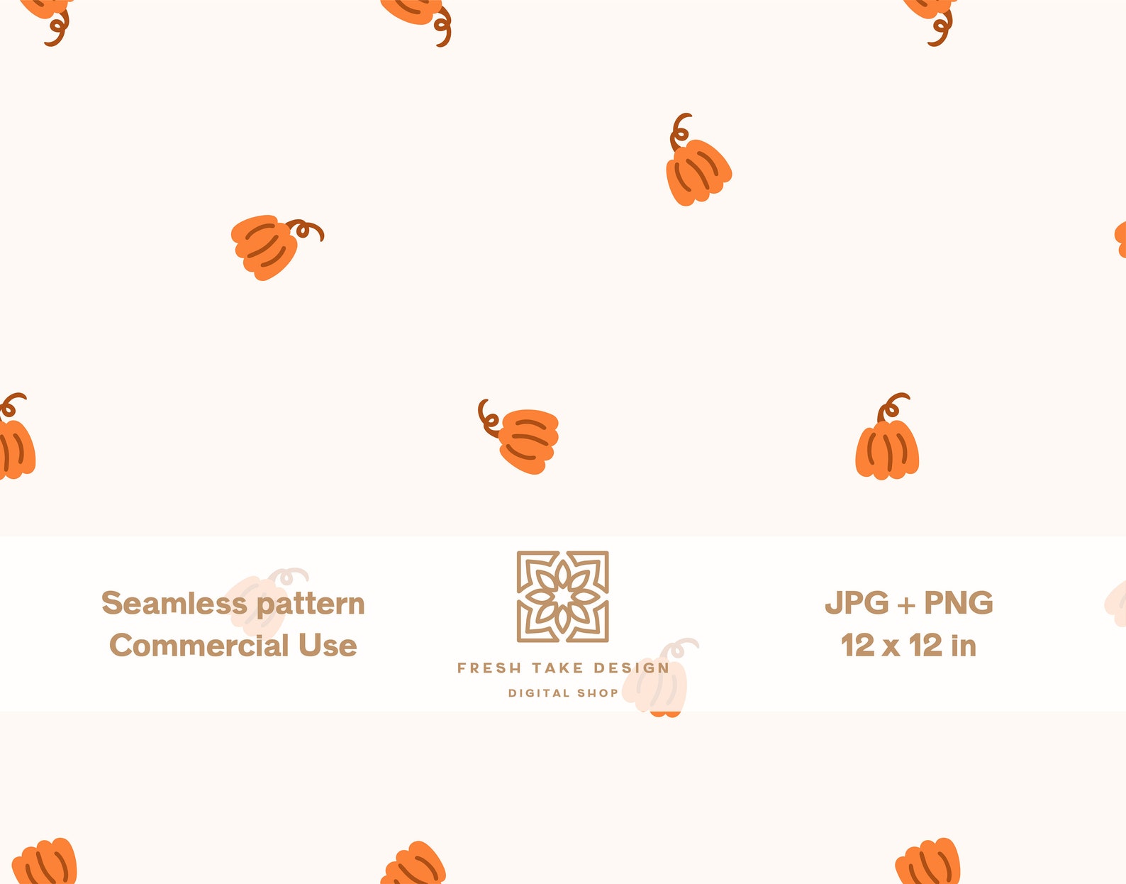 Halloween and Thanksgiving Seamless Pattern With Cute Pumpkins, Fall ...
