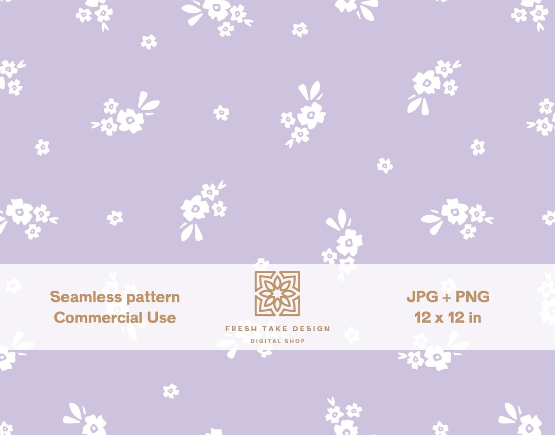 Cute Spring Flowers Seamless Pattern, Boho Digital Paper With Standard ...