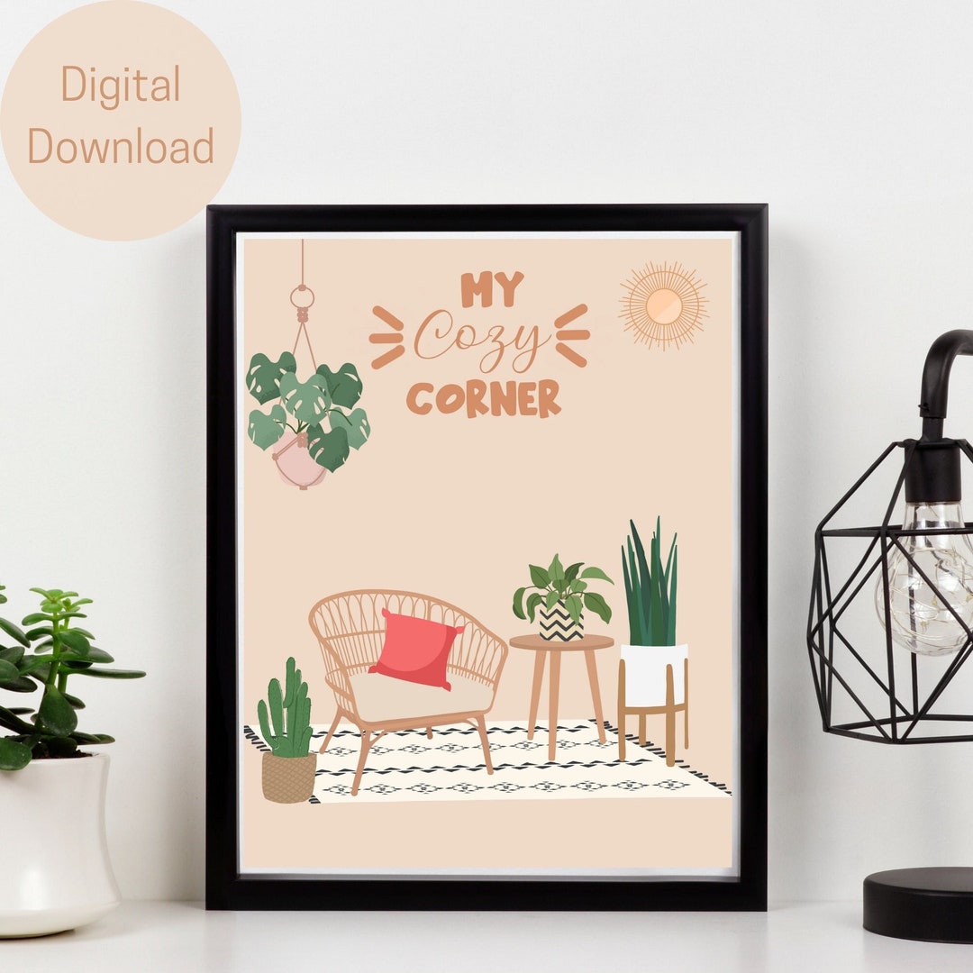 Printable Art Print | Cozy Corner | Kids Room Decor | Downloadable Art ...