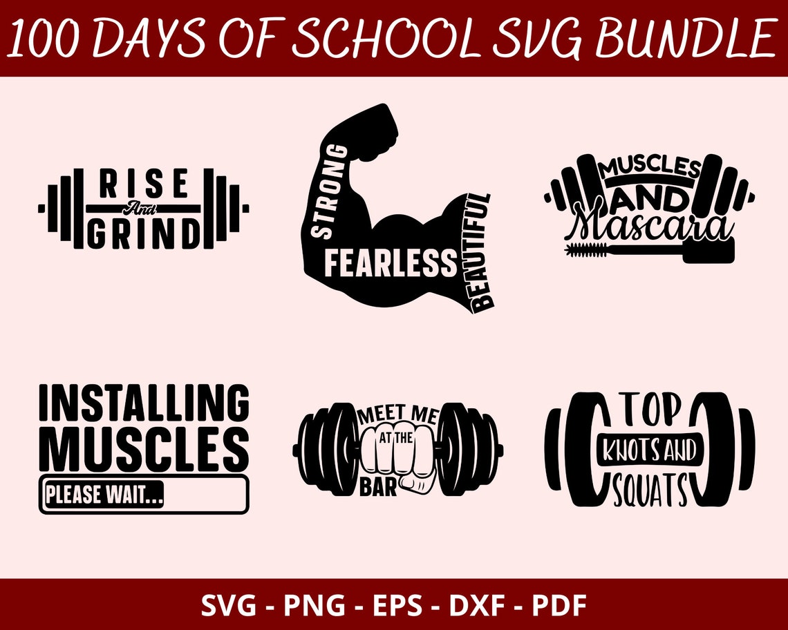 Gym Cut File Workout Svg Fitness Svg Dumbbell Svg Cutting - Etsy