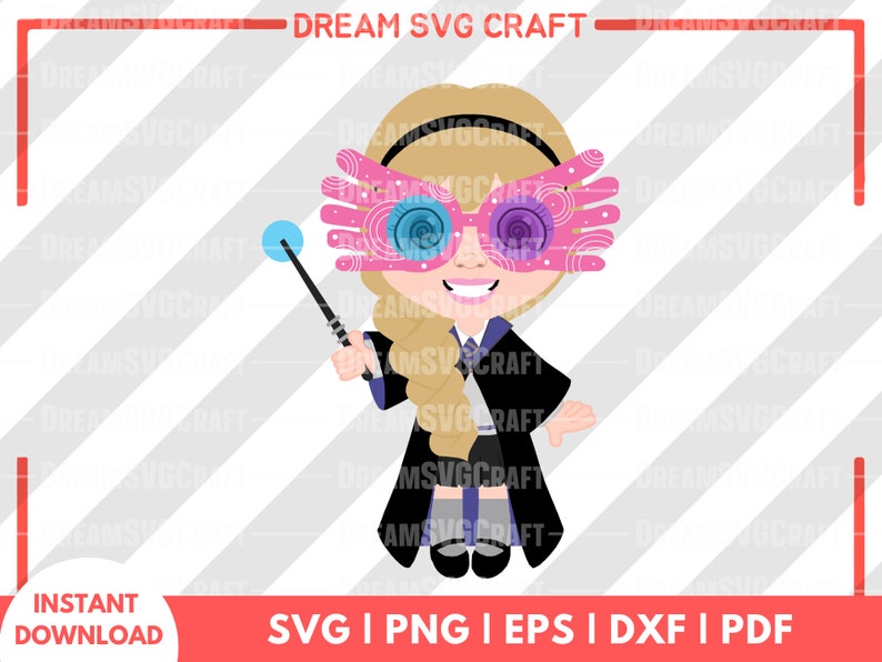 Luna Lovegood Svg Little Witch With Magic Glasses Layered Etsy