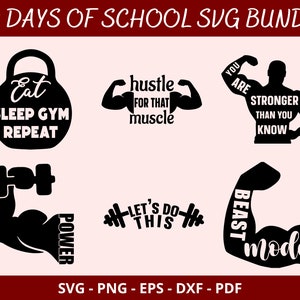 Gym Cut File Workout Svg Fitness Svg Dumbbell Svg, Cutting File Cut ...
