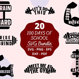 Gym Cut File Workout Svg Fitness Svg Dumbbell Svg, Cutting File Cut ...