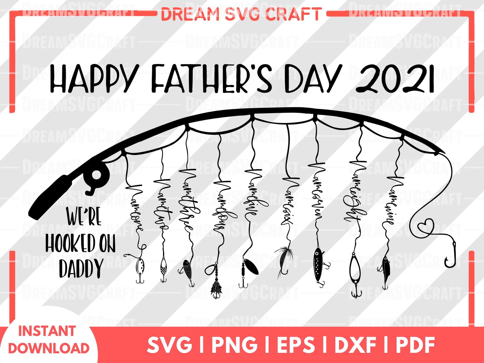 We Are Hooked on Daddy Svg Personalized Father's Day - Etsy