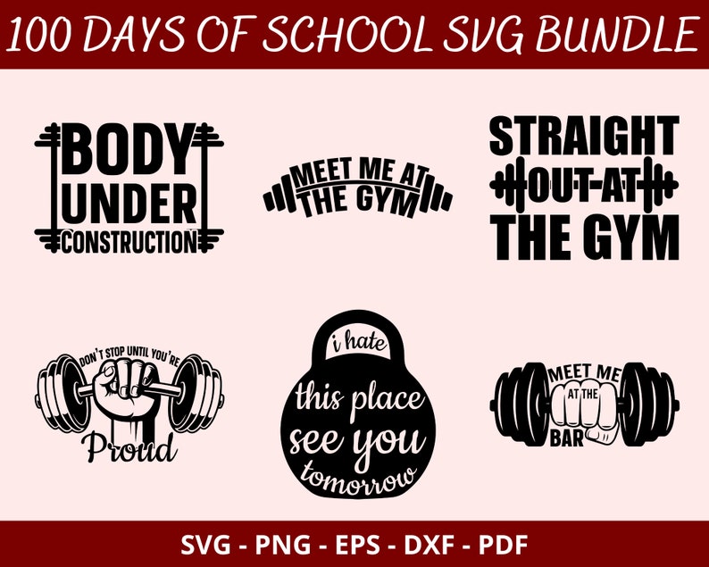 Gym Cut File Workout Svg Fitness Svg Dumbbell Svg Cutting - Etsy