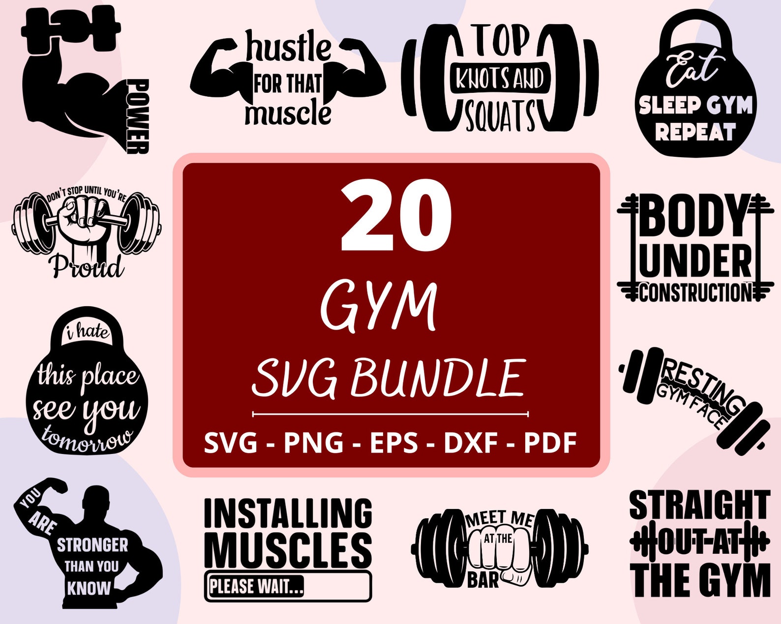 Gym Cut File Workout Svg Fitness Svg Dumbbell Svg Cutting - Etsy