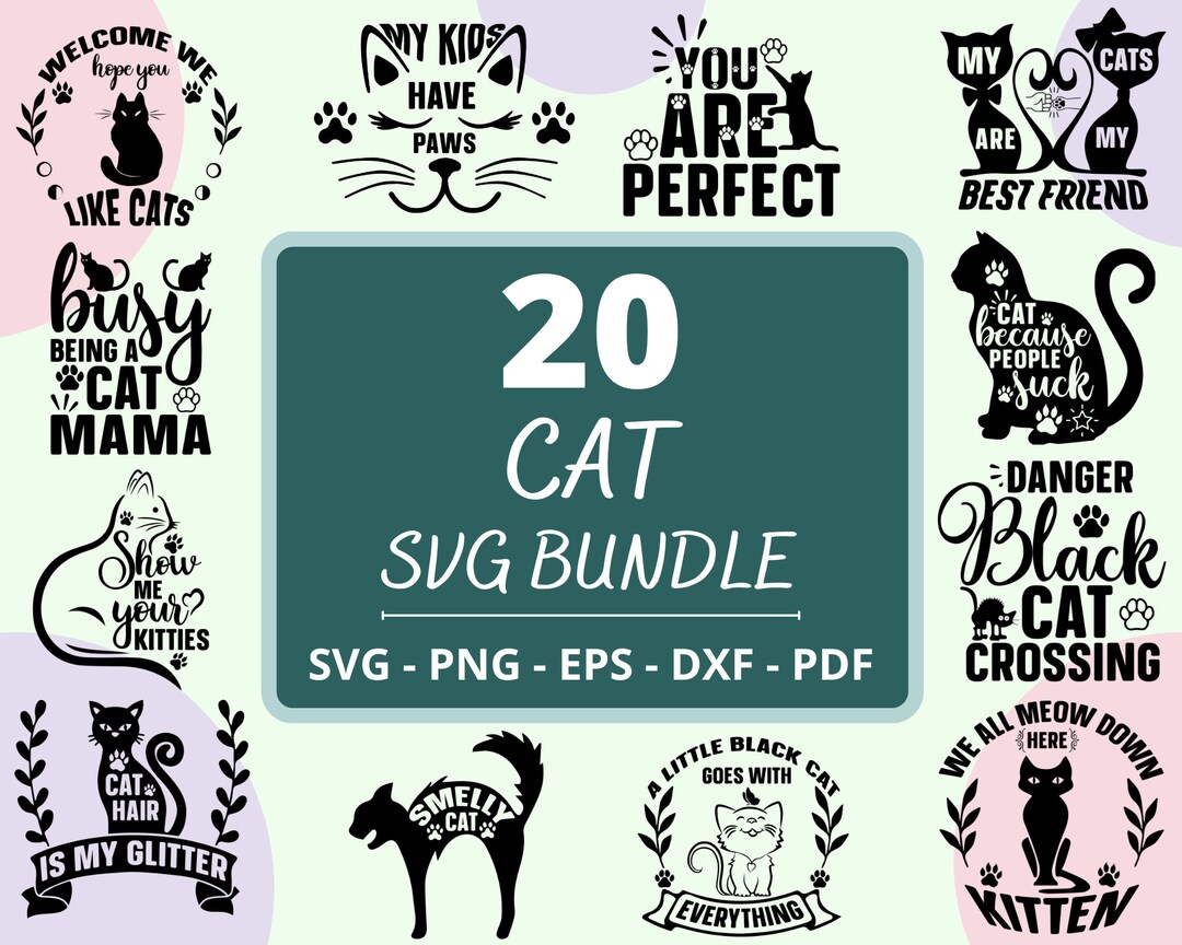 Cat Svg Cats Svg Cat Mom Kitten Svg Crazy Cat Lady Svg Cat Quotes Svg ...