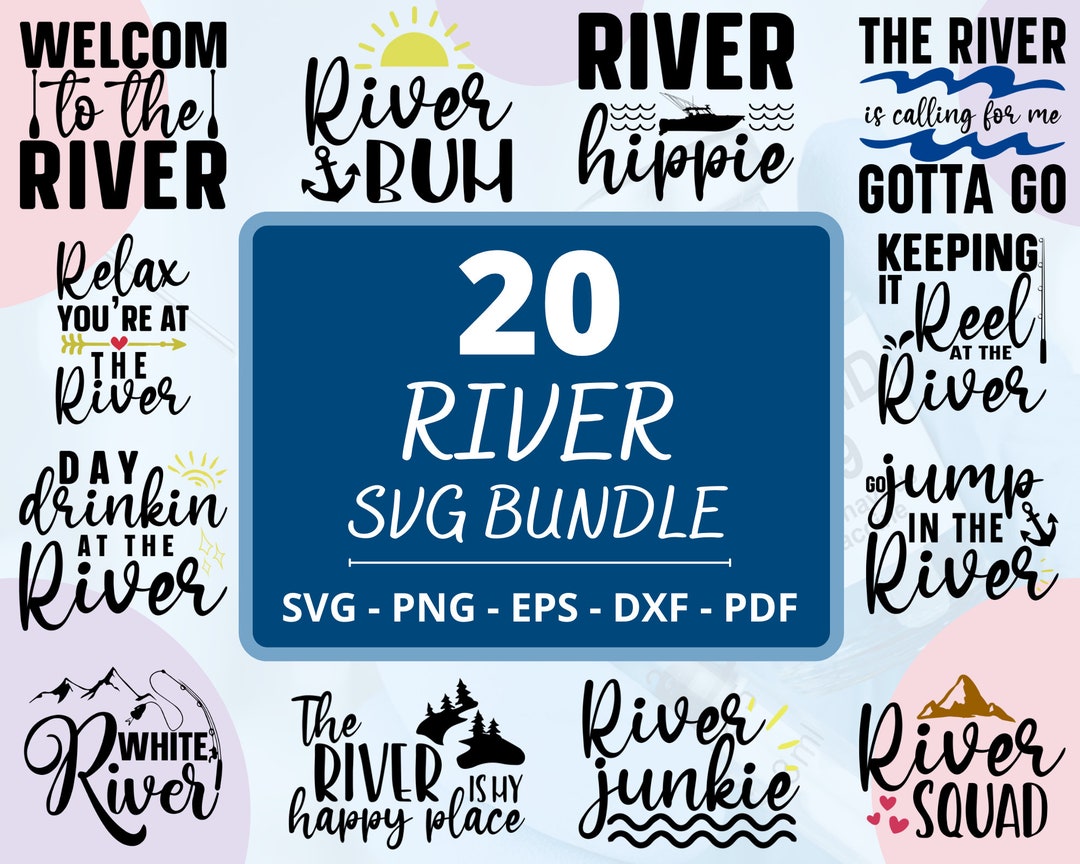 Paquete River SVG River Life Svg adicto al río svg pesca - Etsy México