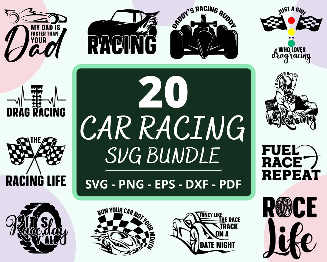 Racing SVG Bundle Car Racing SVG Racing Vibes Svg Files for Cricut Svg ...