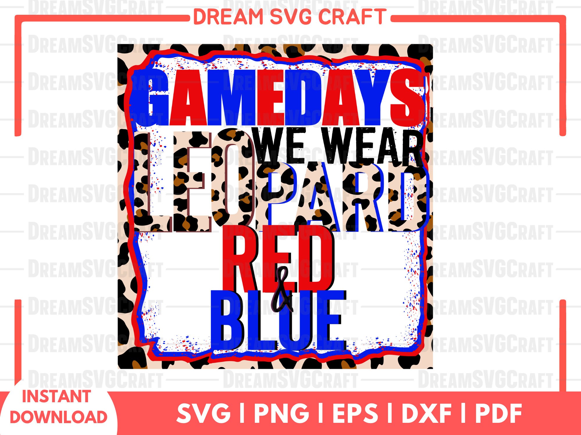 On Game Day We Wear Red and Blue Football Design File Game - Etsy
