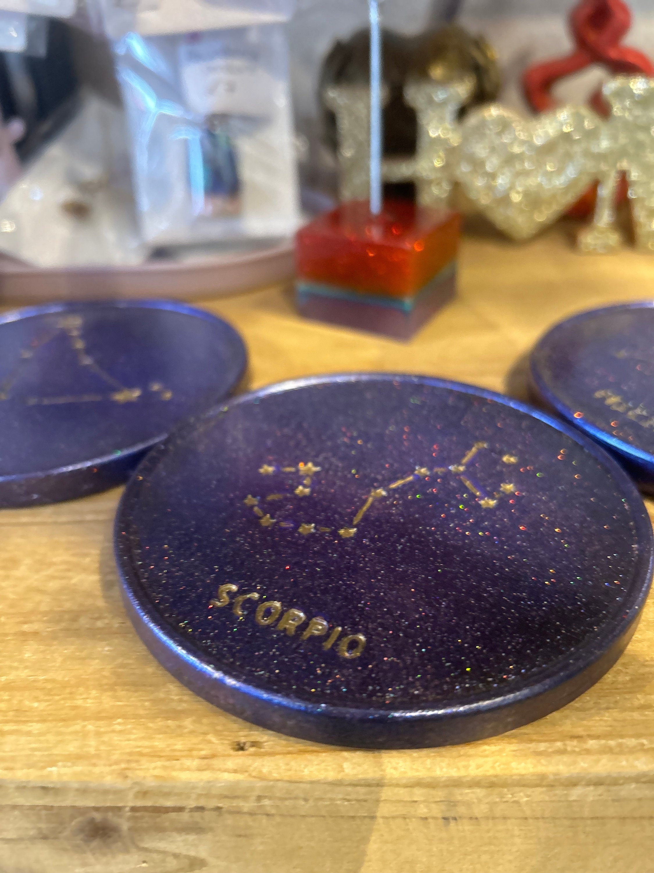 Zodiac Coaster, Constellation Coaster, Jesmonite Coaster, Cosmic Decor ...