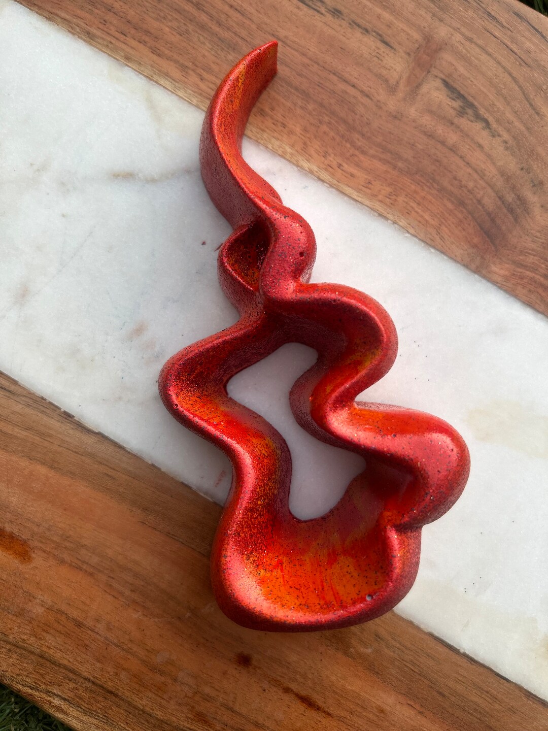 Flame Fire Figurine, Jesmonite Fire Standing Figure, Handmade Jesmonite ...