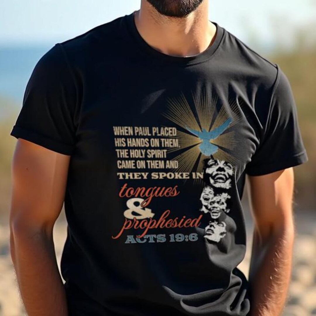 Christian Dove Shirt, Faith Acts 19:6 Tee, Holy Spirit Pentecost Tshirt ...