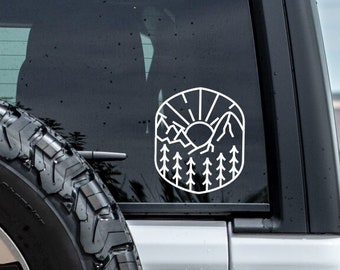 Forest Decal, Mountain Decal, Tree Decal, Outdoor Decal, Adventure ...