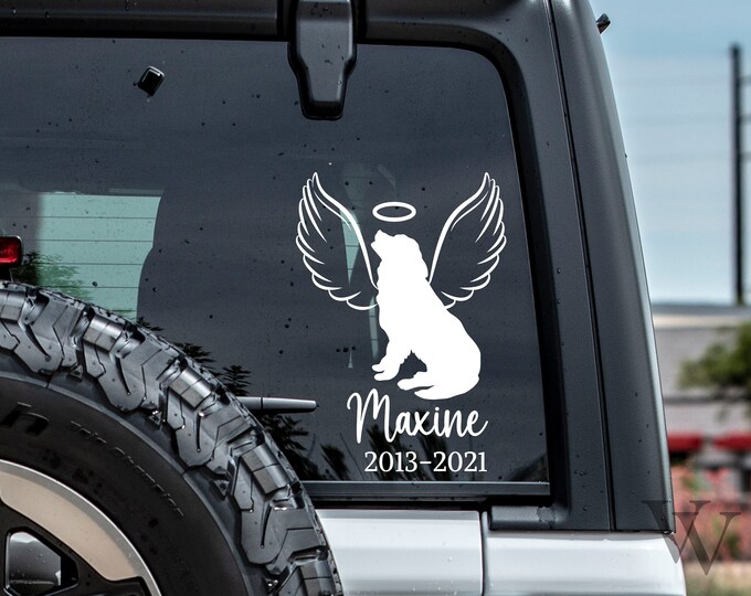 Dog Memorial Decal, Custom Memorial Decal, Pet Memorial Decal, in ...
