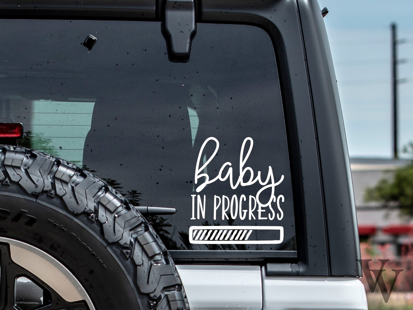 Baby in Progress Decal Pregnant Decal Pregnancy Decal Mom - Etsy