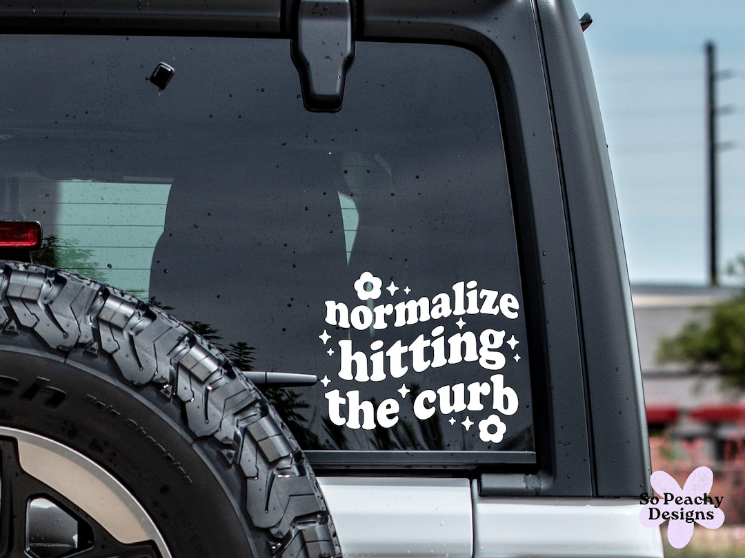 Normalize Hitting the Curb Decal, Funny Decal, Humor Decal, Adult Humor ...