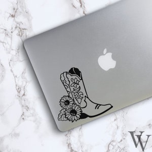 Cowboy Boots Decal, Sunflowers Decal, Cowgirl Boots Decal, Western ...