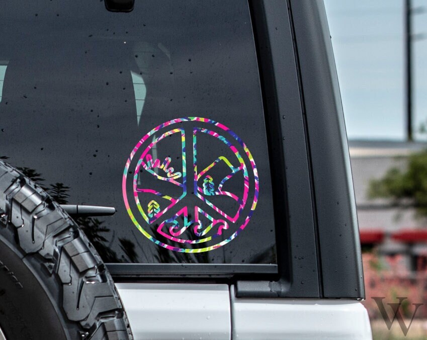 Nature Peace Sign Decal Peace Sign Decal Travel Decal - Etsy