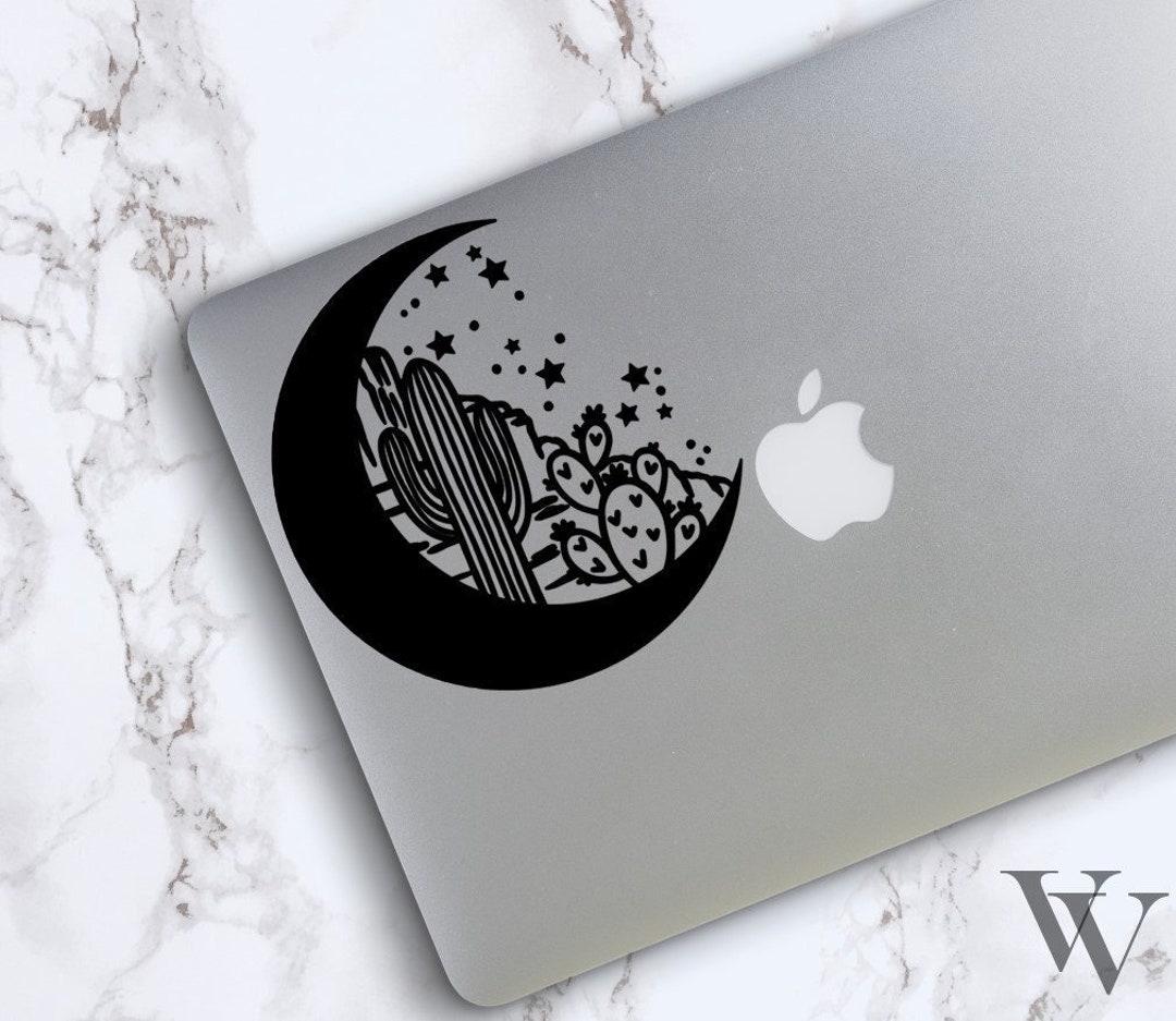 Desert Decal, Southwest Decal, Cactus Moon Decal, Cactus Decal, Moon ...