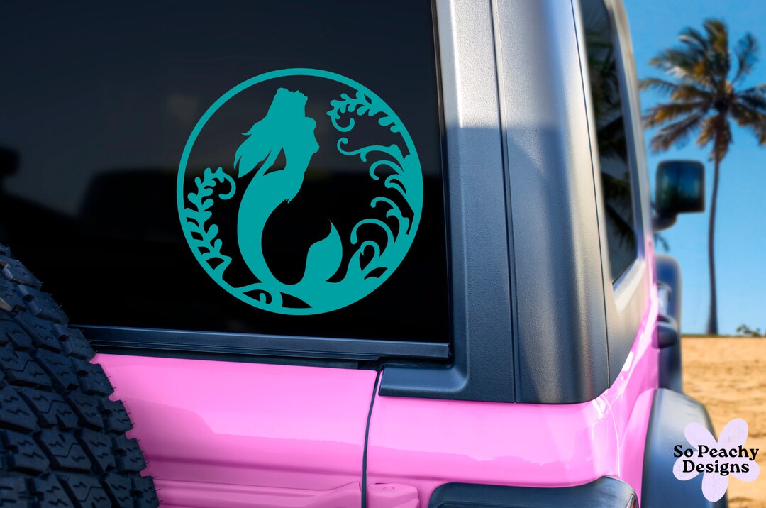 Little Mermaid Decal, Mermaid Decal, Mermaid Sticker, Beach Decal ...