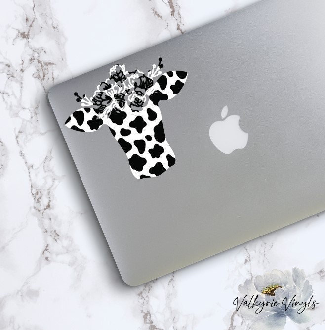 Cow Decal Cow Floral Decal Farm Decal Flower Decal Car - Etsy