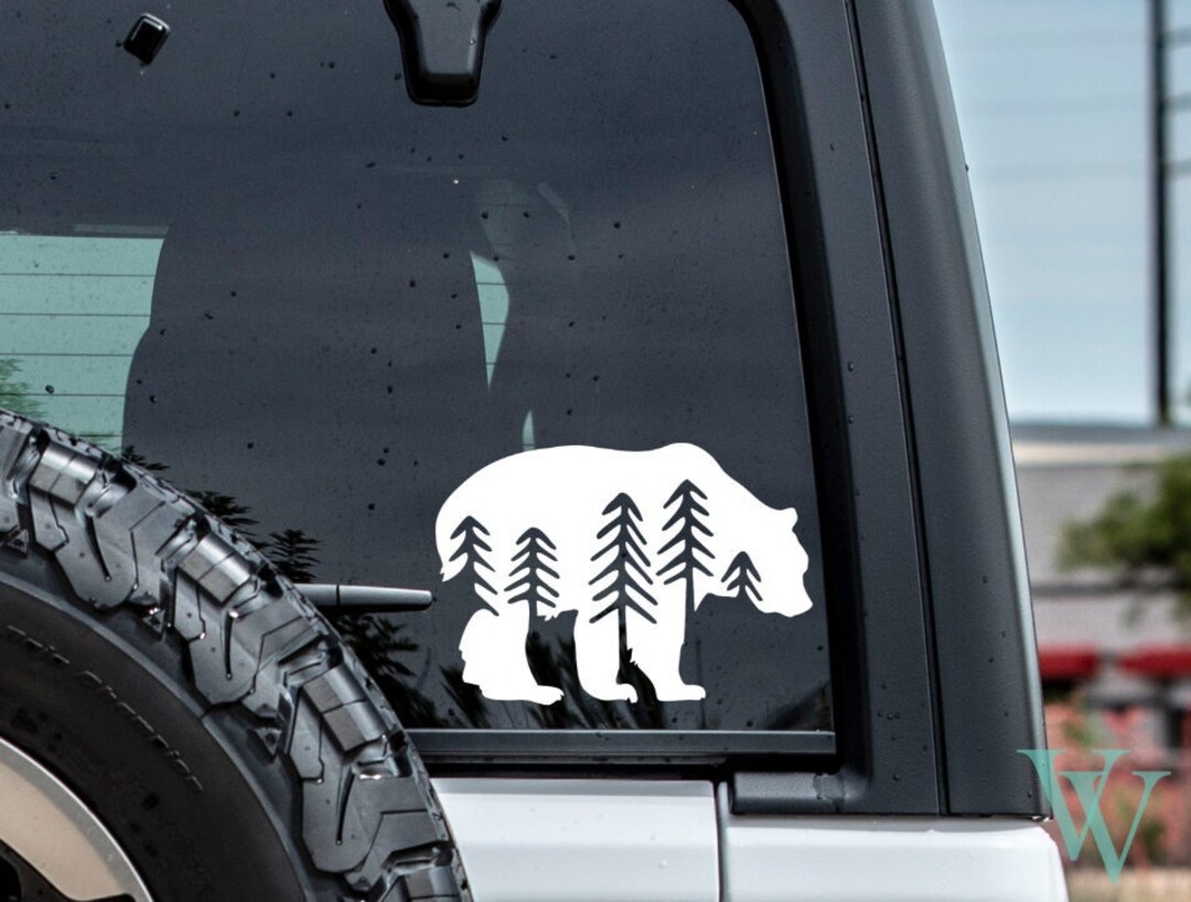 Bear Decal, Forest Decal, Wilderness Decal, Travel Decal, Vinyl Decal ...